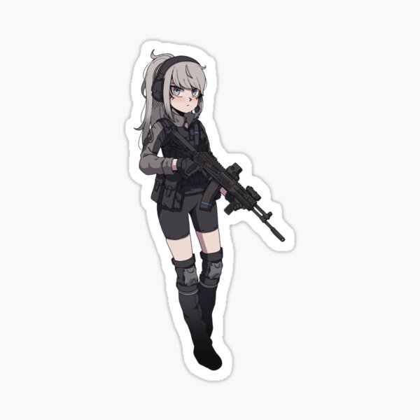 "Military Girl" Sticker for Sale by kittiescuties | Redbubble