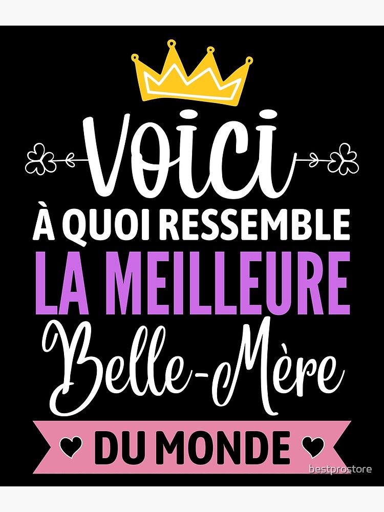 Voila A Quoi Ressemble La Meilleure Belle Mere Du Monde Humour Femme Belle Mère Cadeau Poster