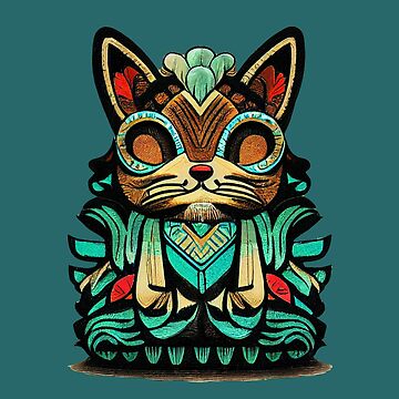 "Cat in the style of Mayan mythology. Zavdesign" Sticker for Sale by ...