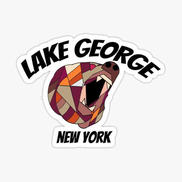 "lake george new york bear" Sticker for Sale by eastasia | Redbubble