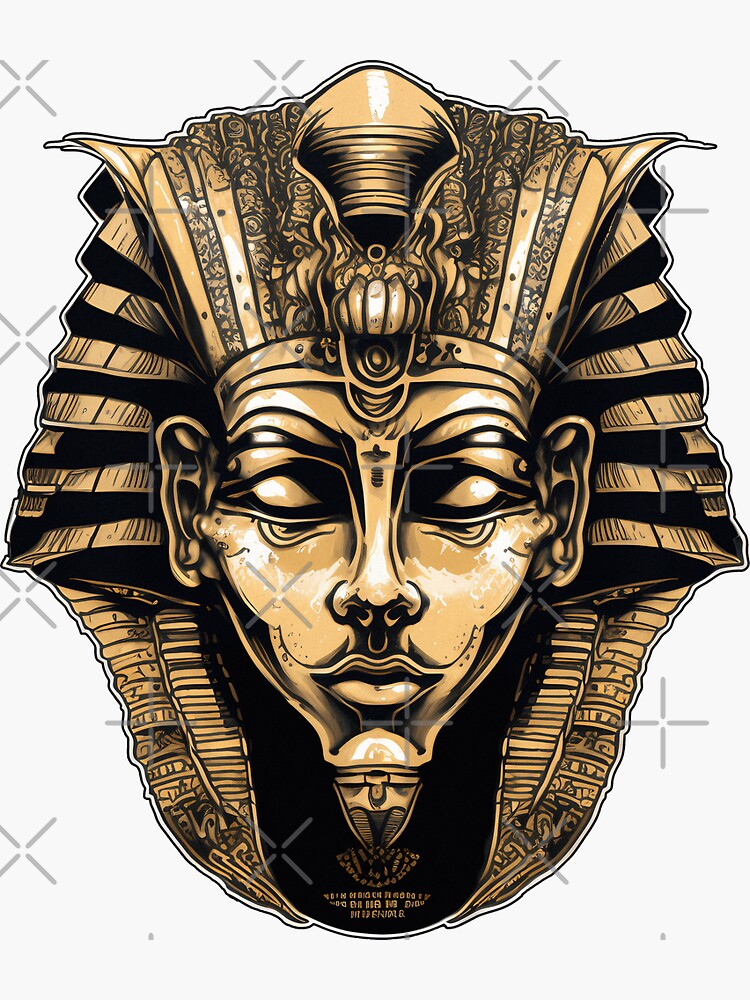 "The Mask of King Tut" Sticker for Sale by Fragpop | Redbubble