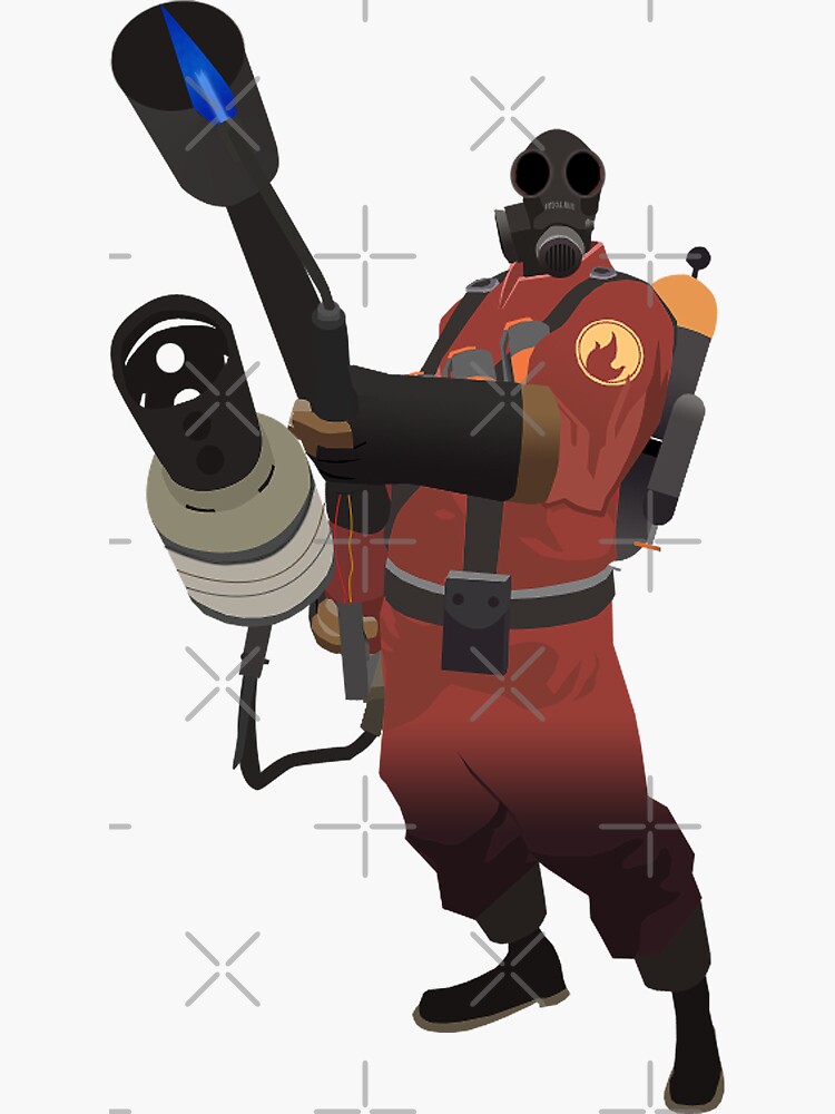 "Team Fortress 2 - Pyro" Sticker for Sale by yoshisaredragon | Redbubble