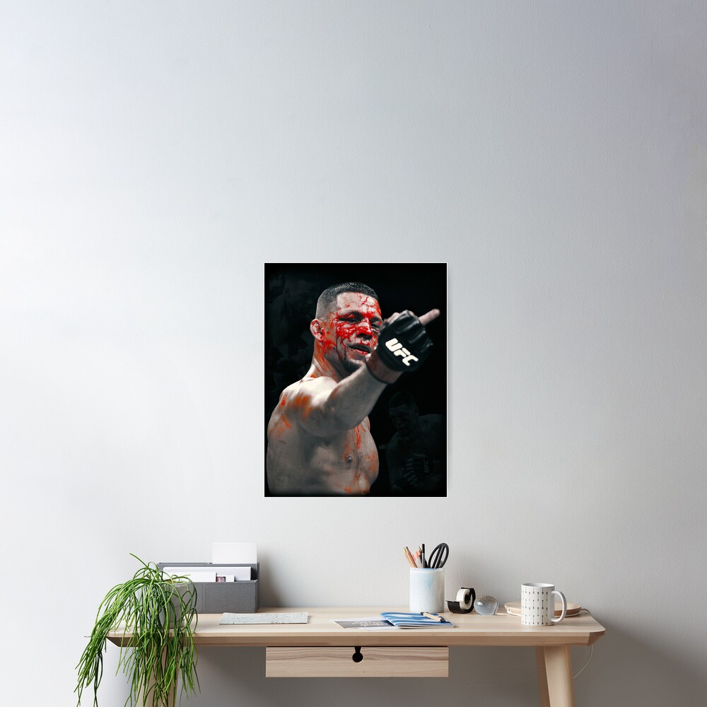 "Nate Diaz UFC Middle Finger Nate Diaz Flip The Bird Nate Diaz" Poster ...