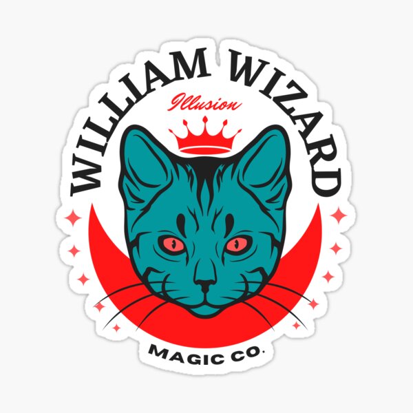 Pegatina «CAMISETA CON NOMBRE DE WILLIAM: DISEÑO DEL MAGO DEL GATO ...
