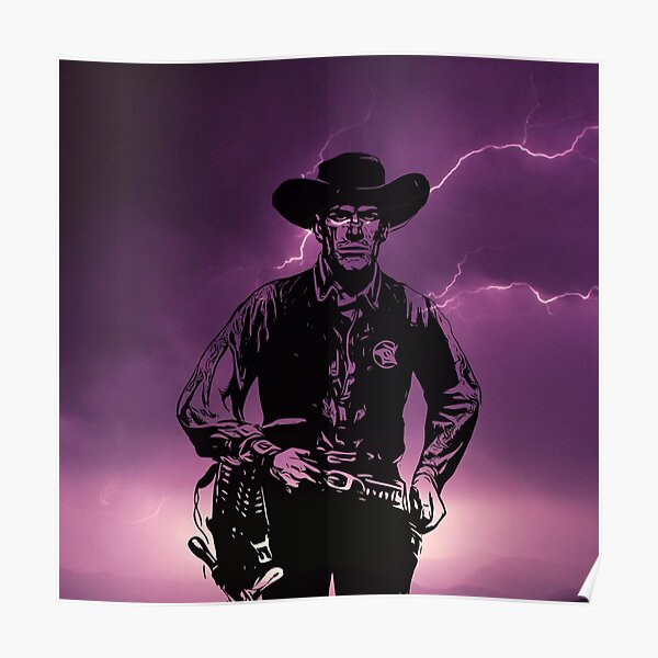 "Purple Cowboy - Far West Art - Wild West Western Sheriff " Poster for ...