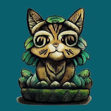 "Cat in the style of Mayan mythology." Sticker for Sale by Zavdesign ...
