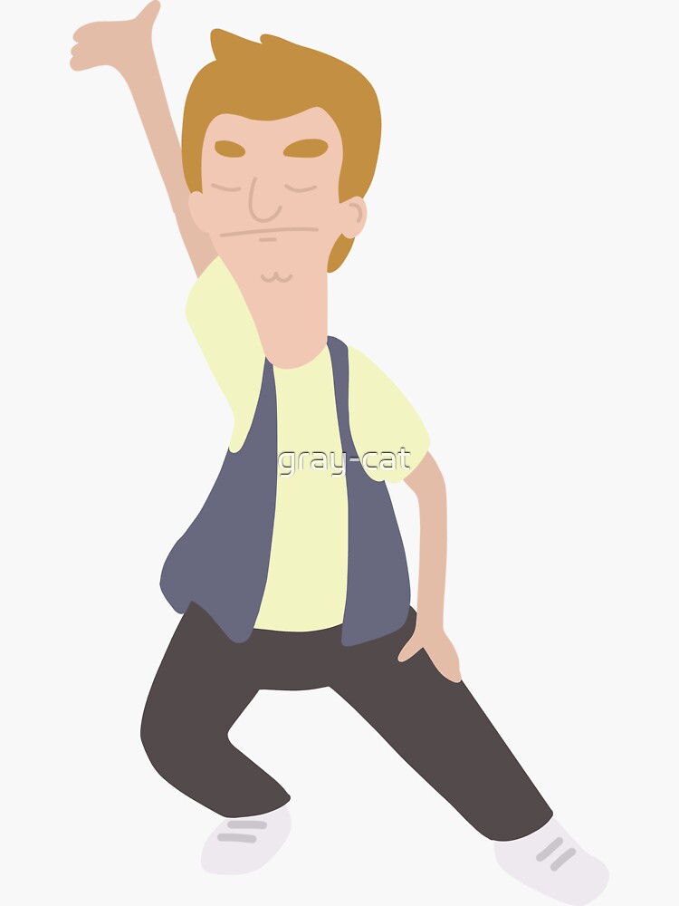 "Dancing Jimmy Jr" Sticker for Sale by gray-cat | Redbubble