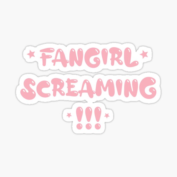 "Fangirl Screaming (pink)" Sticker for Sale by SanguineDesigns | Redbubble