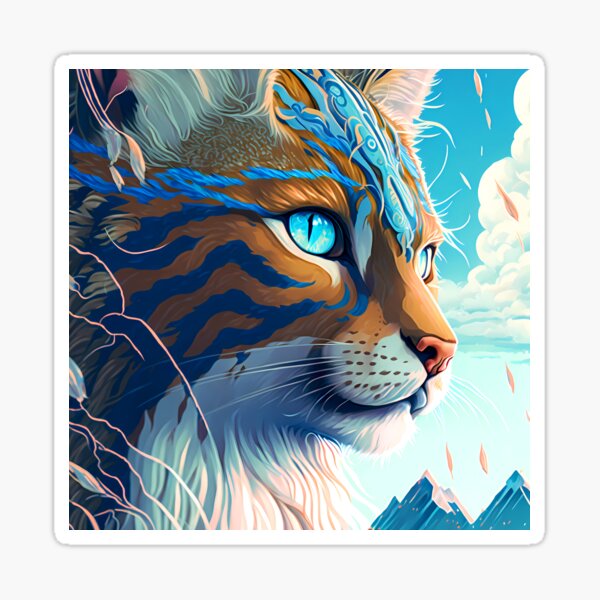 "Godness Cat 8" Sticker for Sale by MidFantasy | Redbubble
