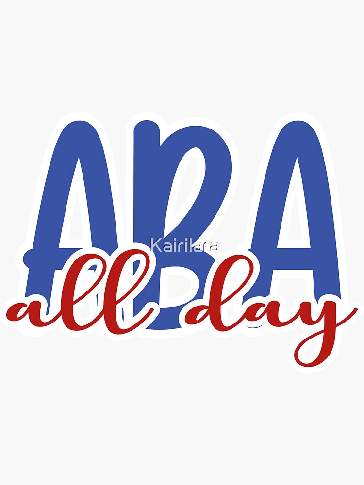 "ABA All Day in blue and maroon" Sticker for Sale by Kairilara | Redbubble