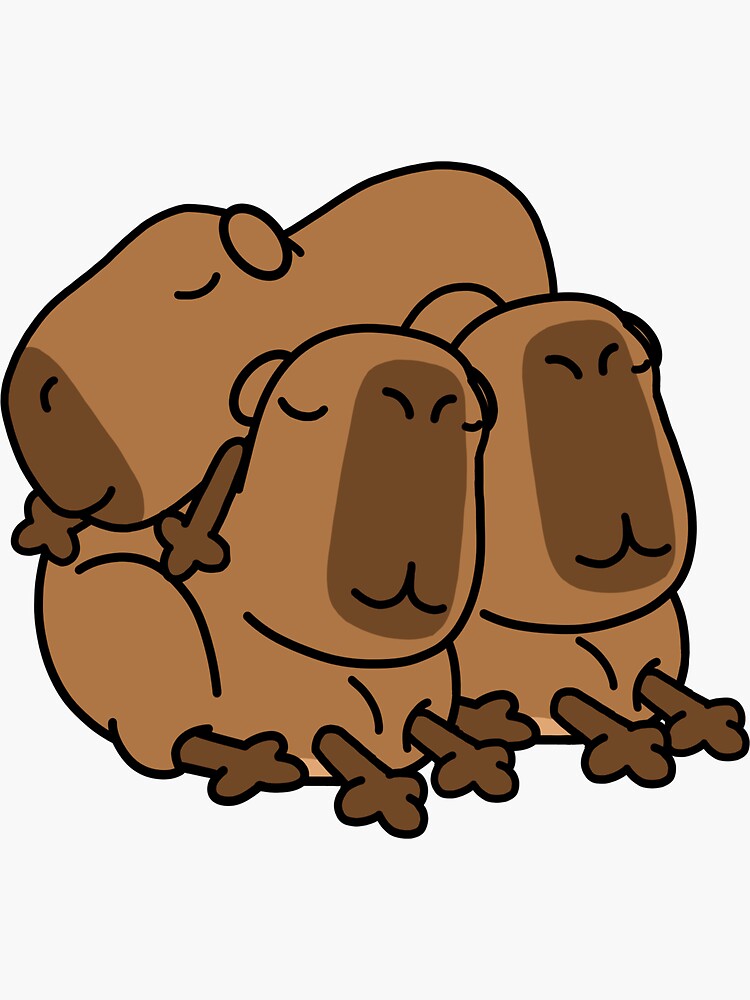 "capybaras relaxing" Sticker for Sale by thecapycode | Redbubble