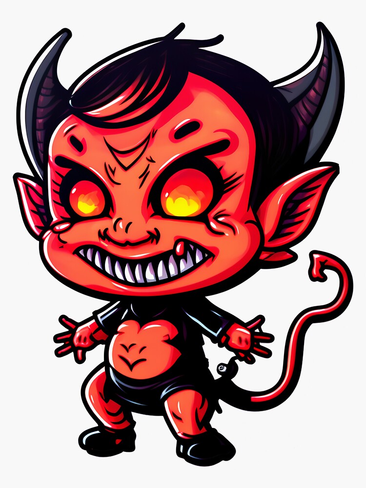 "Chibi Devil" Sticker for Sale by flowinglobe | Redbubble