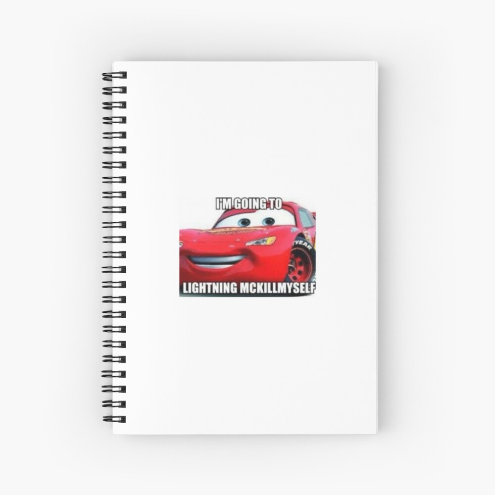"Lightning McQueen reaction meme " Spiral Notebook for Sale by ...