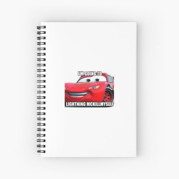 "Lightning McQueen reaction meme " Spiral Notebook for Sale by ...