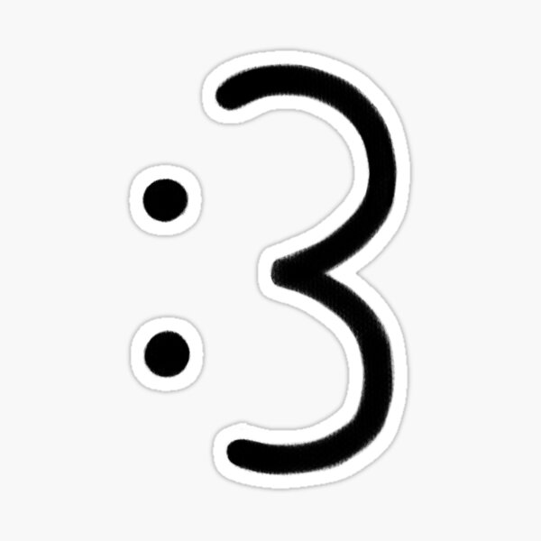 "cat face emoticon black :3" Sticker for Sale by scarletsung | Redbubble