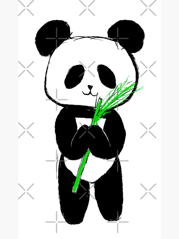 "Pandy with bamboo" Sticker for Sale by BlackwoodsWitch | Redbubble