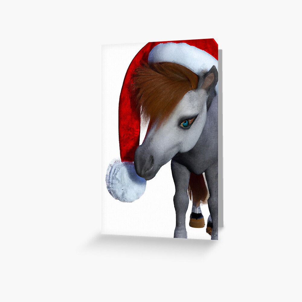 "Santa pony" Greeting Card for Sale by mindgoop | Redbubble