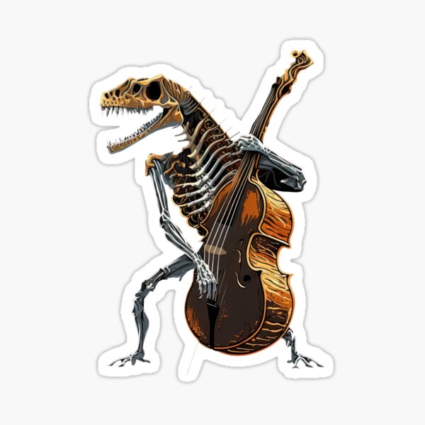 "T-Rex Skeleton Playing Upright Bass" Sticker for Sale by ...