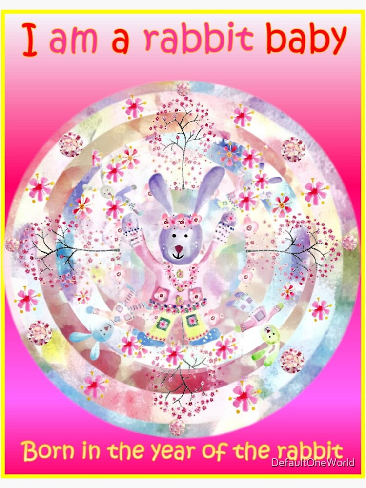 "I am a Rabbit Baby on a pastel blue background. " Sticker for Sale by ...