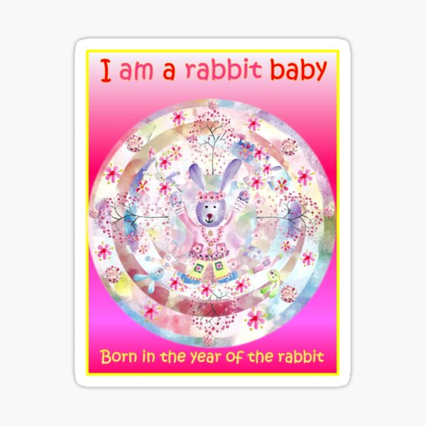 "I am a Rabbit Baby on a pastel blue background. " Sticker for Sale by ...