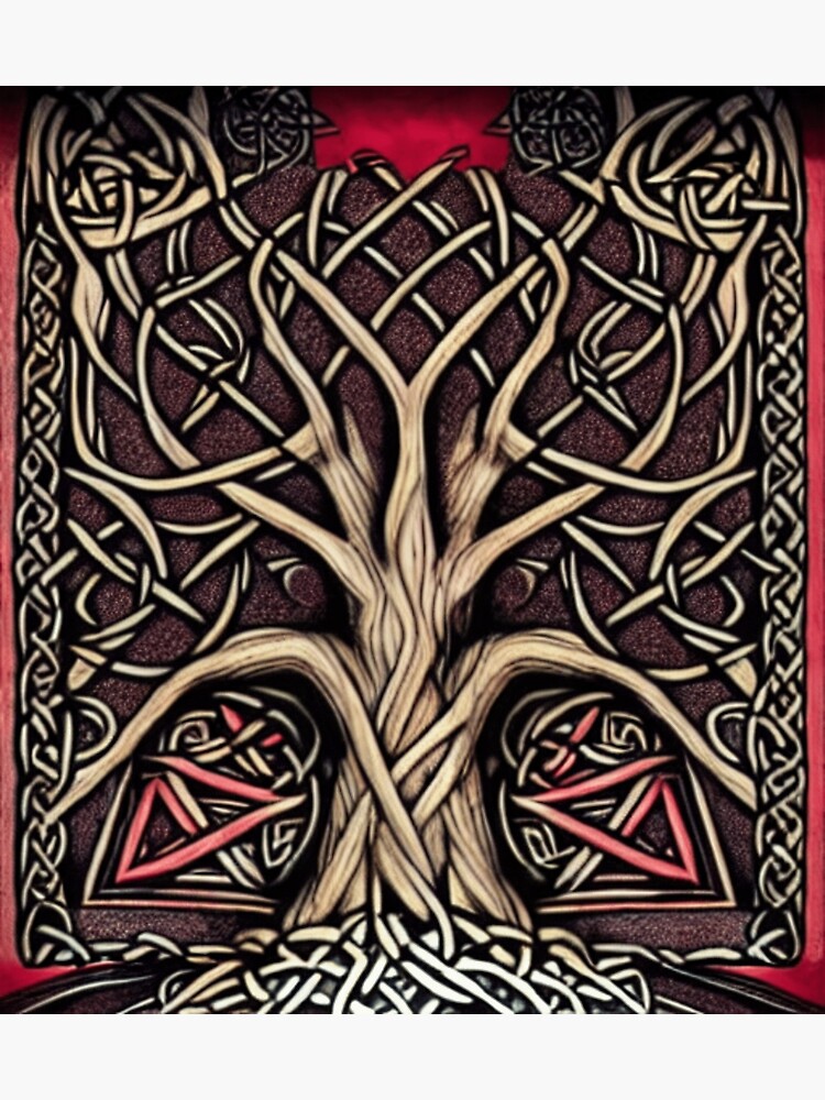 "Red Celtic Knot Work Tree #2" Poster for Sale by SilverFrog | Redbubble