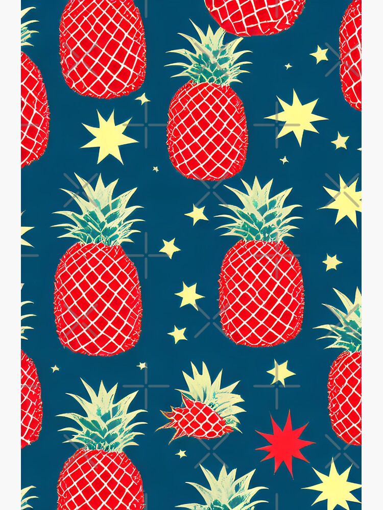 "Pattern: Red Pineapple" Sticker for Sale by EBotto1 | Redbubble