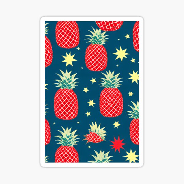 "Pattern: Red Pineapple" Sticker for Sale by EBotto1 | Redbubble