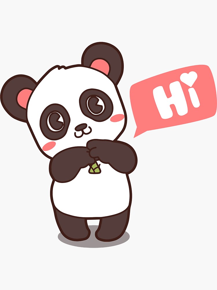 "Hi Cute Panda" Sticker for Sale by Robo-Teddy | Redbubble