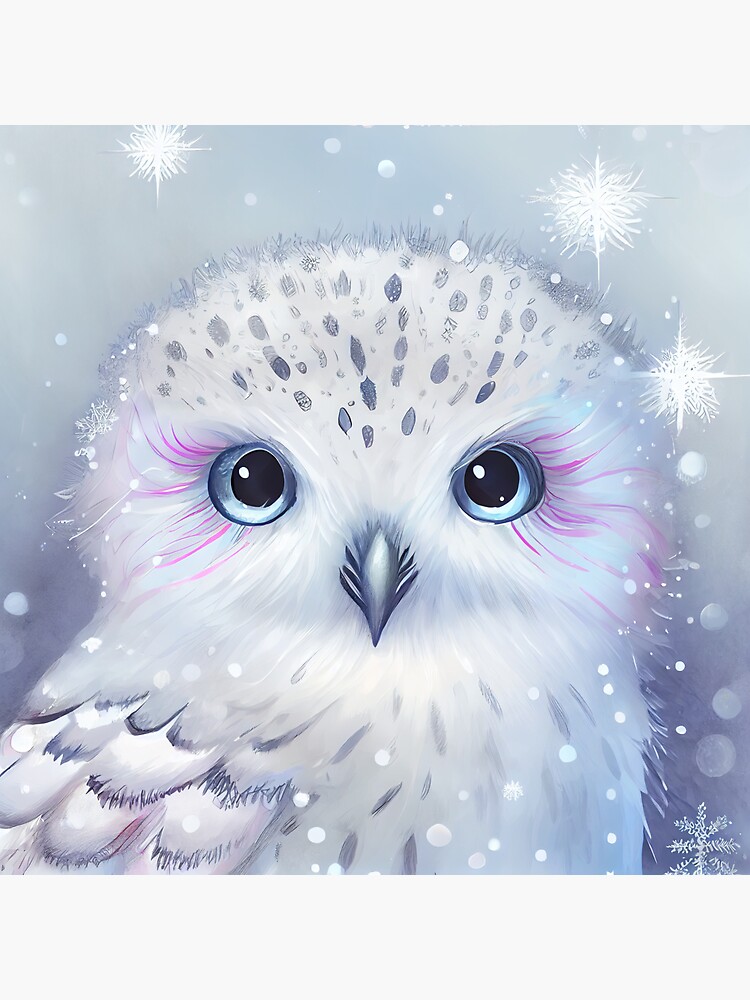 "Snowy Owl" Sticker for Sale by AlexandrAIart | Redbubble