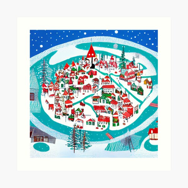 "Christmas: Map of the North Pole" Art Print for Sale by EBotto1 ...