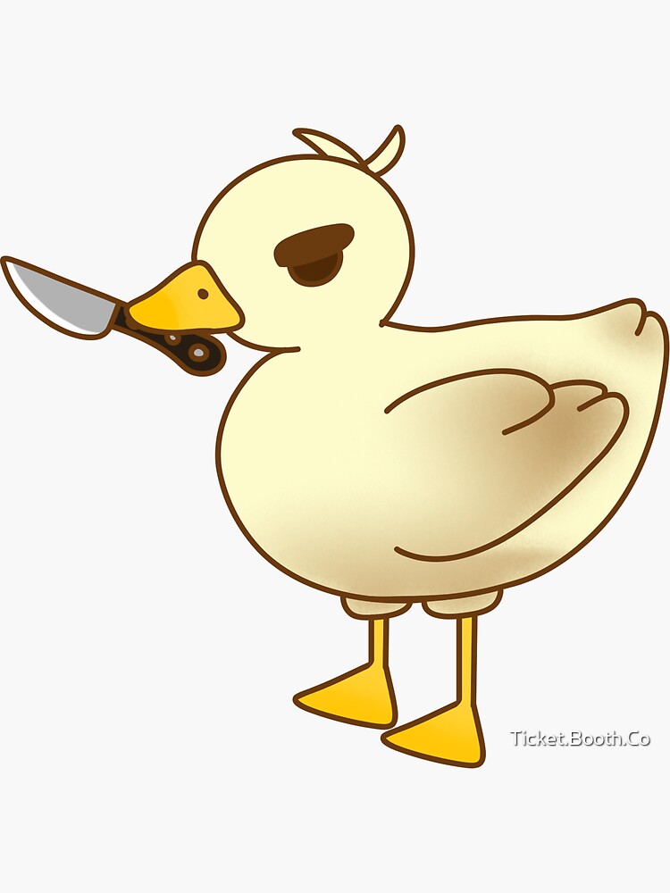 "Angry murder duck!" Sticker for Sale by RaccAttaccArt | Redbubble