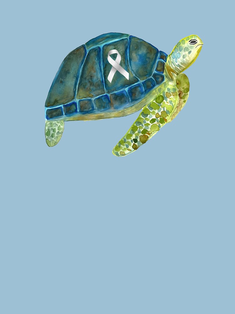 "Sea turtle raising awareness for lung cancer" T-shirt for Sale by ...
