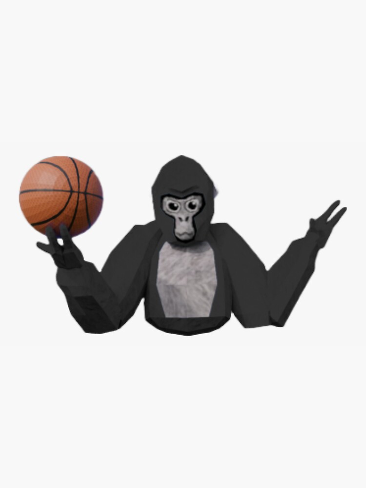 "Gorilla Tag monkey playing basketball" Sticker for Sale by ...