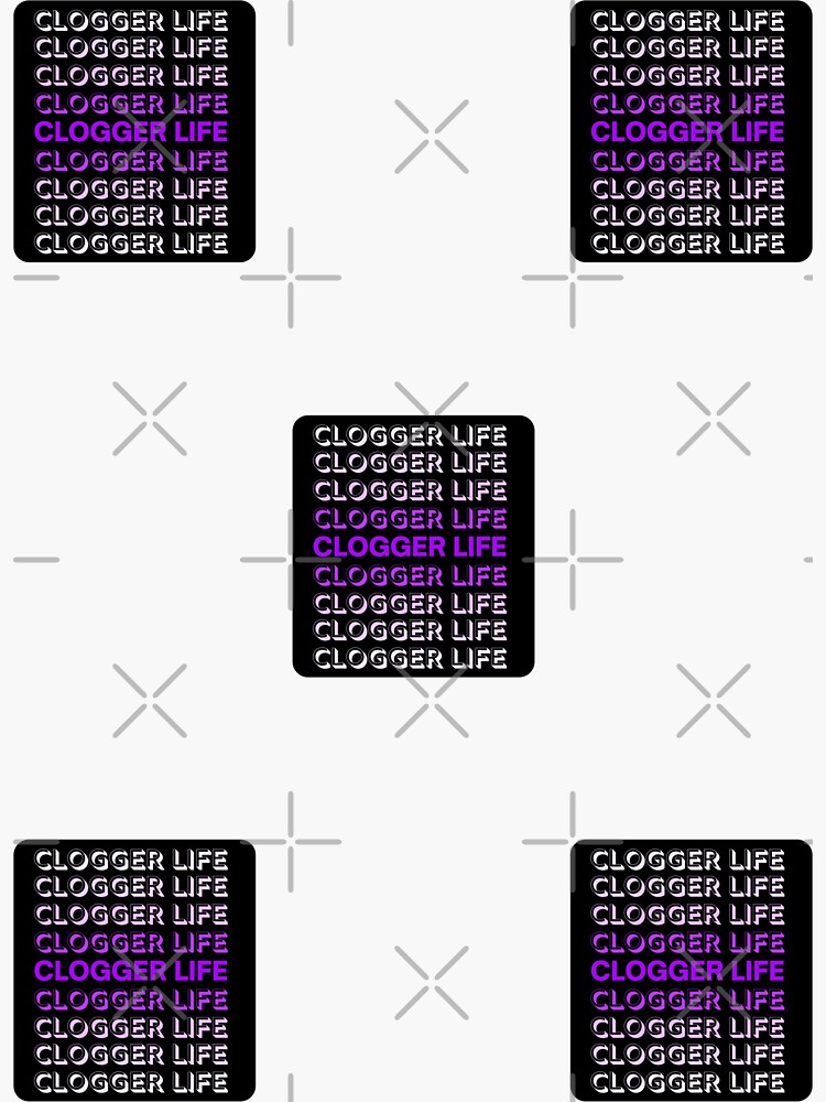 "Clogger Life repeated, purple" Sticker for Sale by SherylThomas223 ...