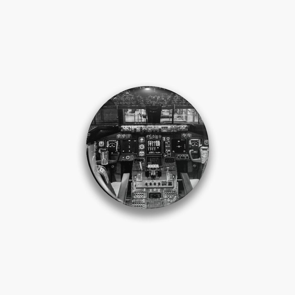 Aviation 38 Airliner Cockpit In Black And White Pin For Sale By