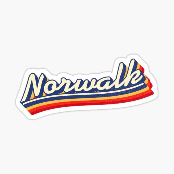 "Norwalk | Retro Rainbow" Sticker by retroready | Redbubble
