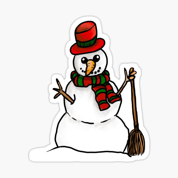 "Snowman Red Hat" Sticker for Sale by CampK80 | Redbubble