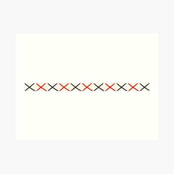 "Black and red cross sign long horizontal stripe " Art Print for Sale ...