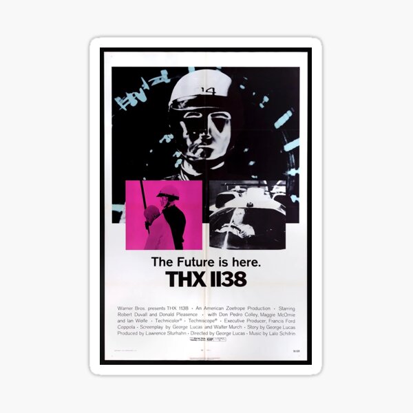 "THX 1138" Sticker for Sale by NostalgiacNT | Redbubble