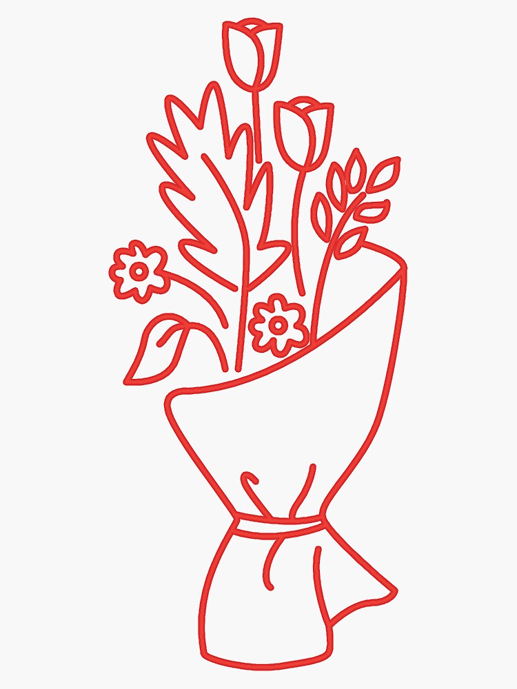"Roses Bouquet Sticker" Sticker for Sale by nam-namira | Redbubble