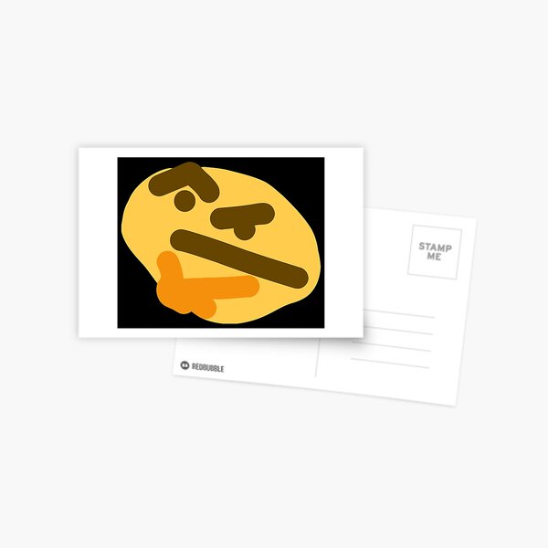 "Thonking Thinking Emoji Face Meme Thonk" Postcard for Sale by ...