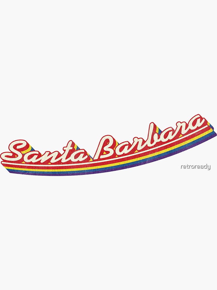 "Santa Barbara | Retro Rainbow" Sticker for Sale by retroready | Redbubble
