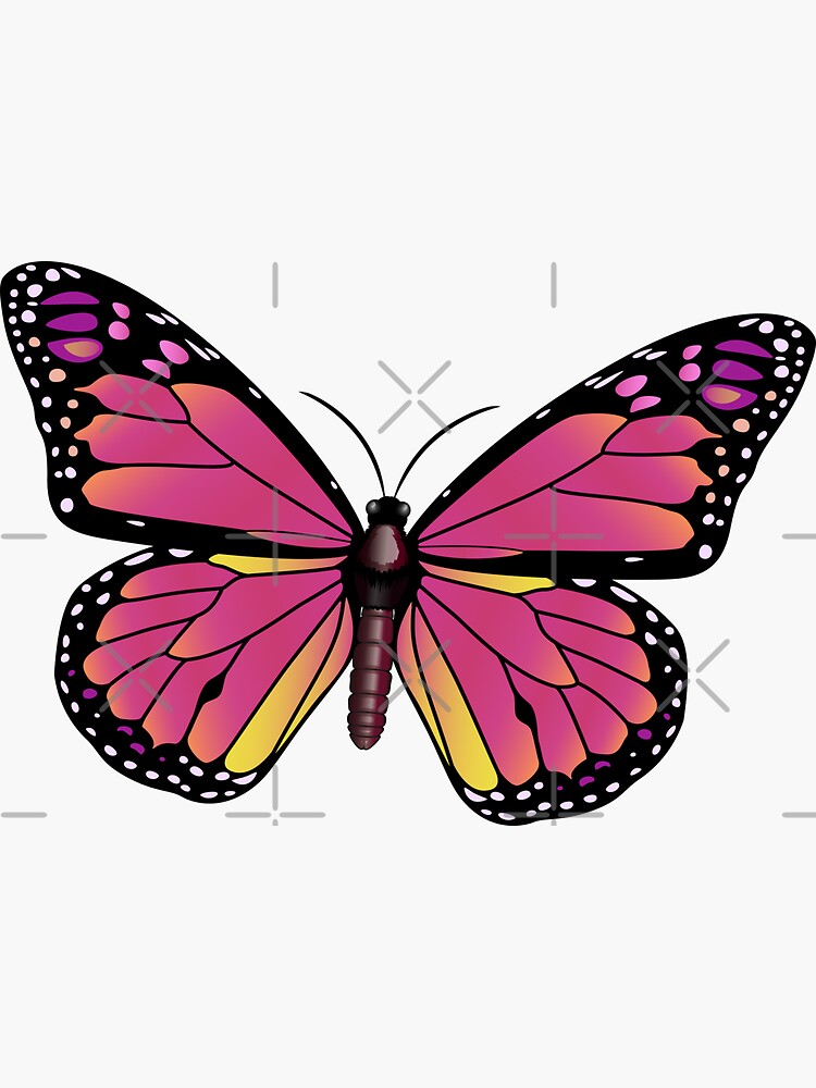 "Pink Morpho Butterfly" Sticker for Sale by jeiddesigns | Redbubble