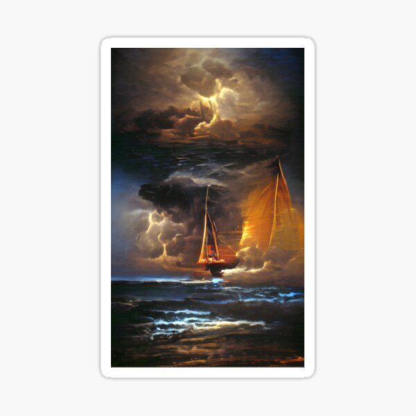 "Storm at sea" Sticker for Sale by zorropriest | Redbubble