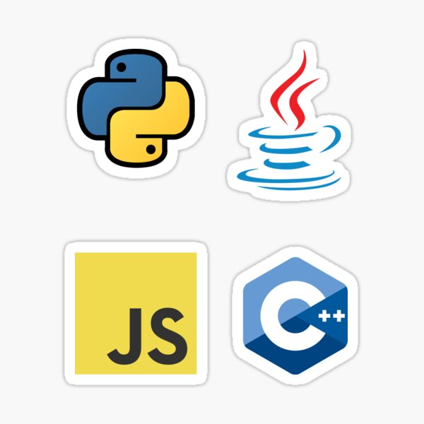 Nerdy Python Java Javascript C Logos Computer Programming Language Computer Geek Sticker For