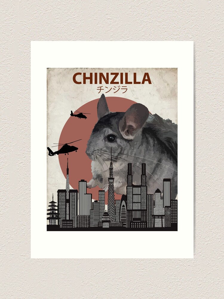 "Chinzilla - Giant Chinchilla Monster" Art Print by Animalzilla | Redbubble