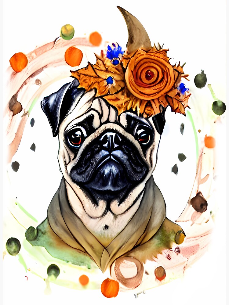 "Pug Abstract Art: A New Way to Look at Our Furry Friends" Sticker for ...