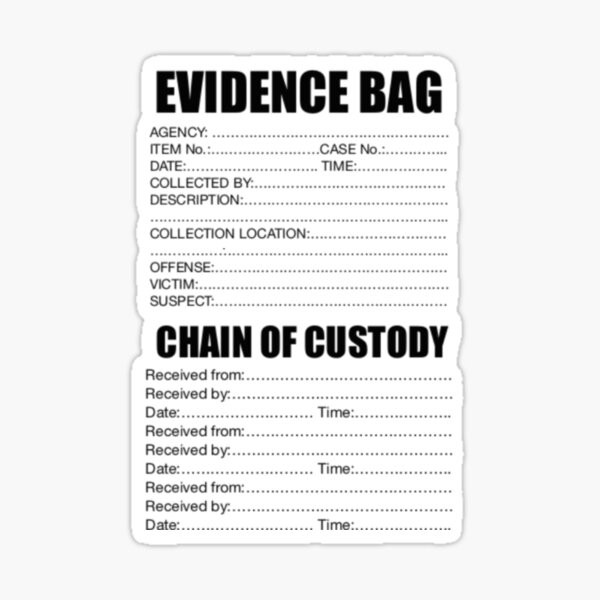 "Evidence log" Sticker for Sale by aantoniadimeo | Redbubble