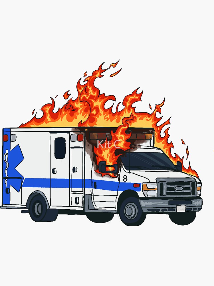 "Bonfire ambulance " Sticker for Sale by icariansummers | Redbubble