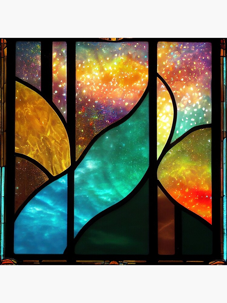"Space Stained Glass 9 Abstract AI Generated Art" Poster for Sale by ...